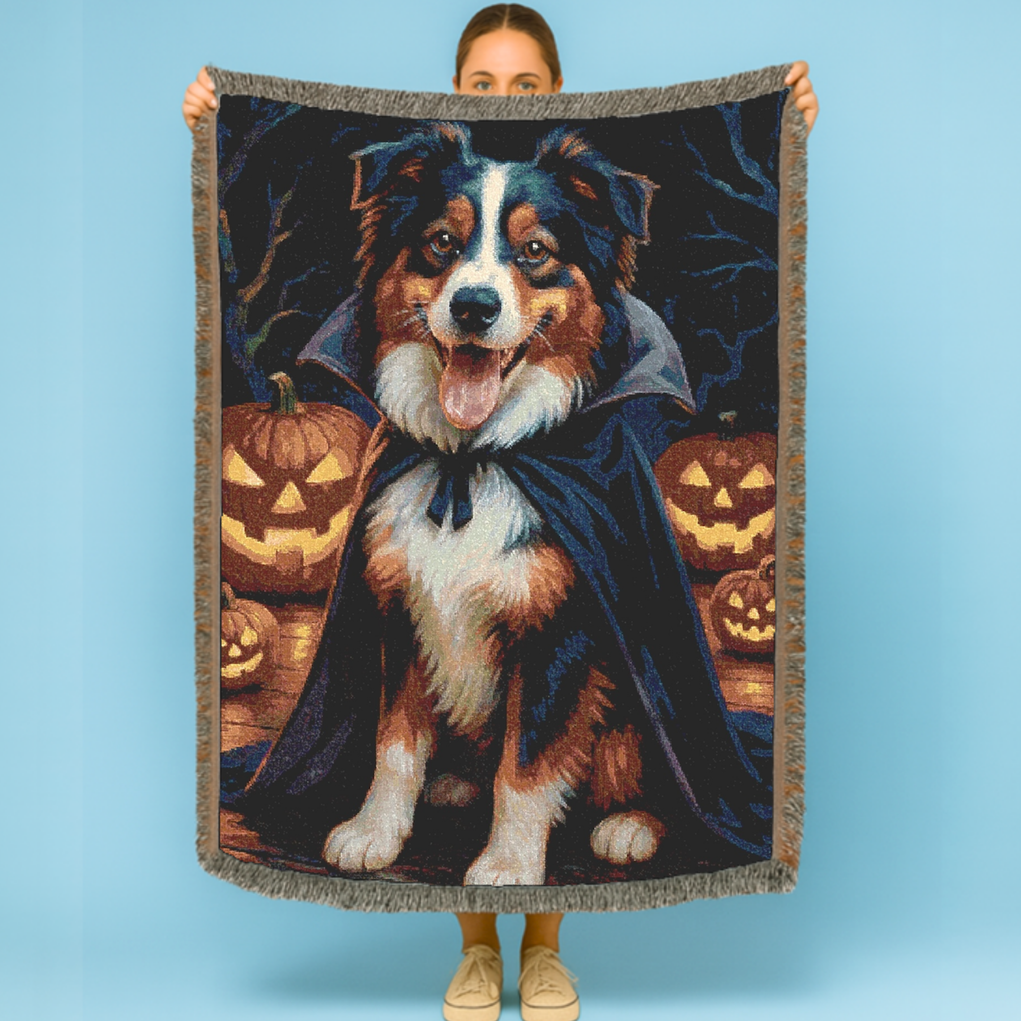 Australian Shepherd Indoor Decor Woven Blankets – Good Girl John
