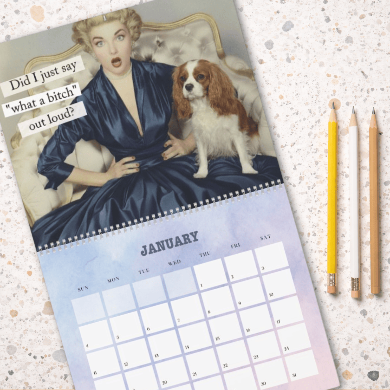 2026 Blenheim Cavalier Snarky Sassy Wall Calendar – Good Girl John