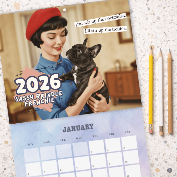 2026 Brindle Frenchie Wall Calendar – Good Girl John